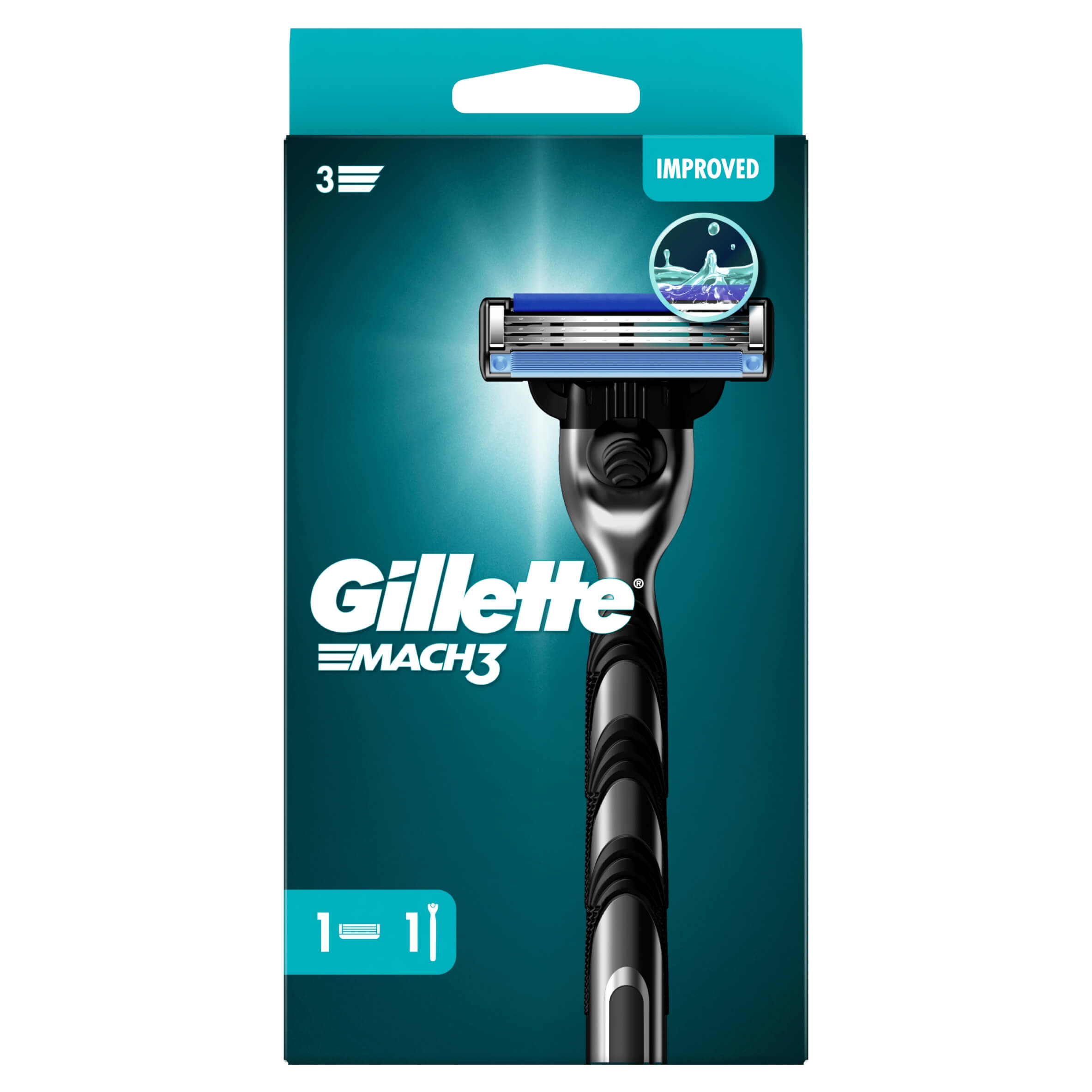 Gillette Mach3 Razor For Men, 1 Gillette Razor, 1 Razor Blade Refill ...