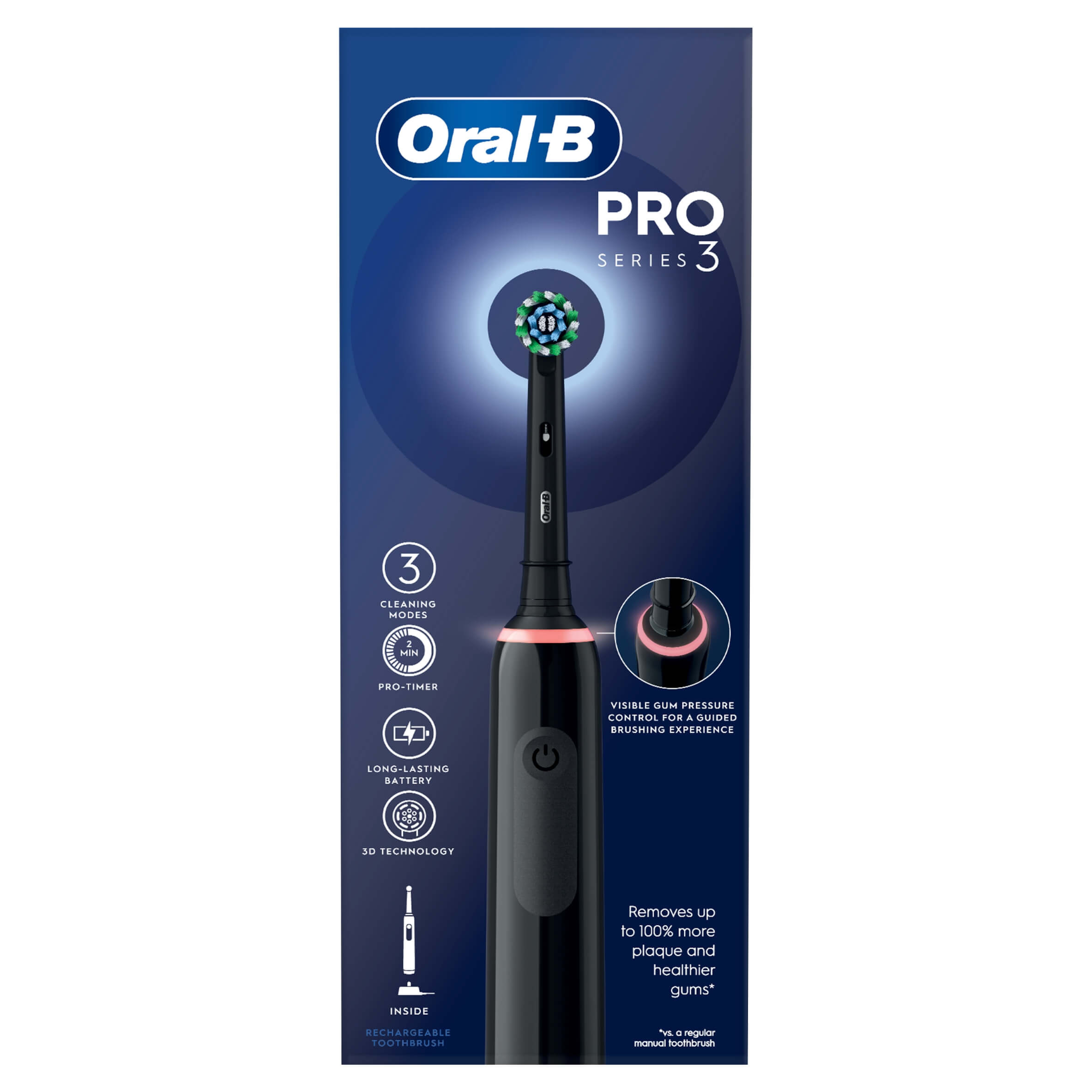 Oral-B Pro Series 3 Black Electric Toothbrush - Toothbrushes - Dental ...