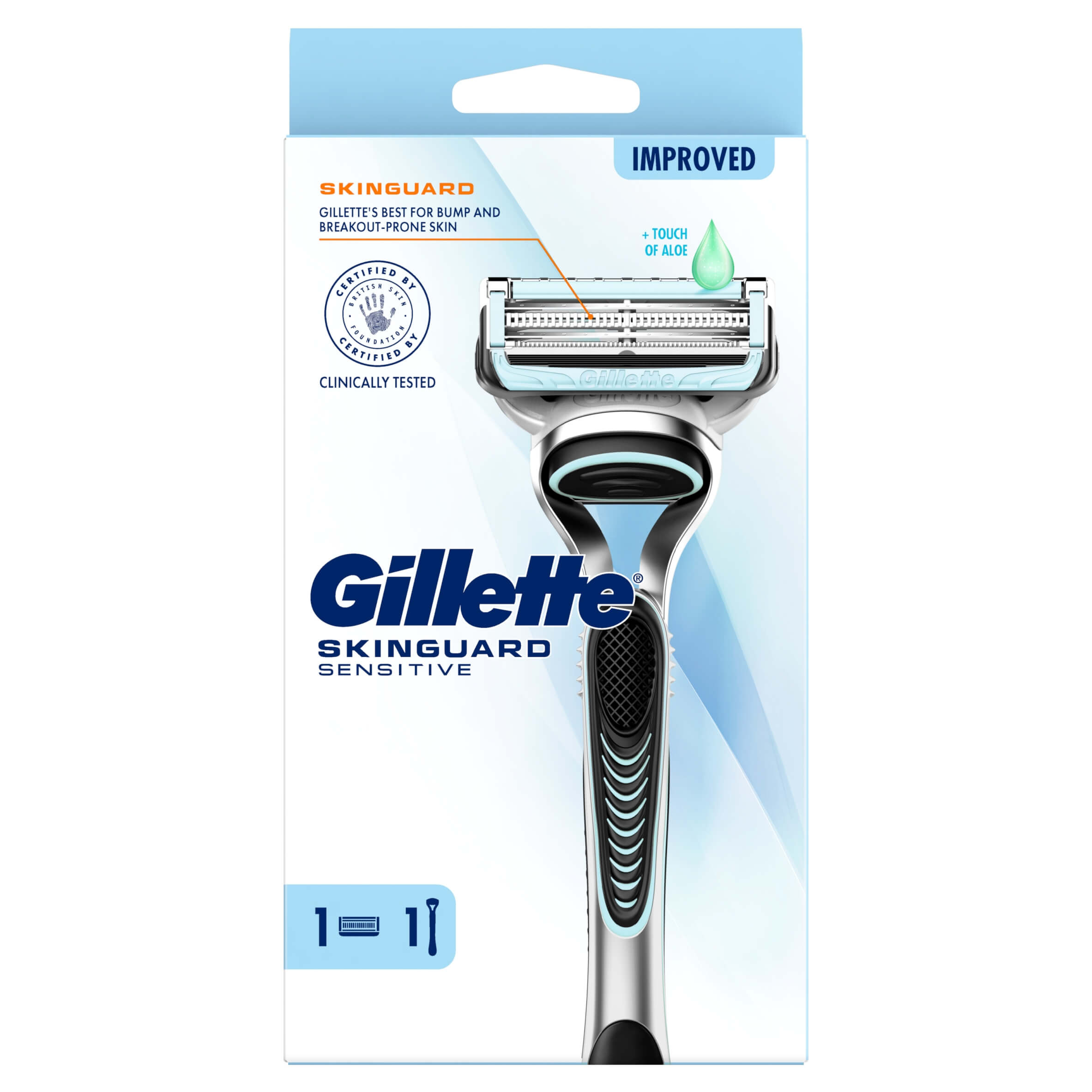 Gillette SkinGuard Sensitive Men’s Razor, 1 Handle, 1 Blade Refills ...