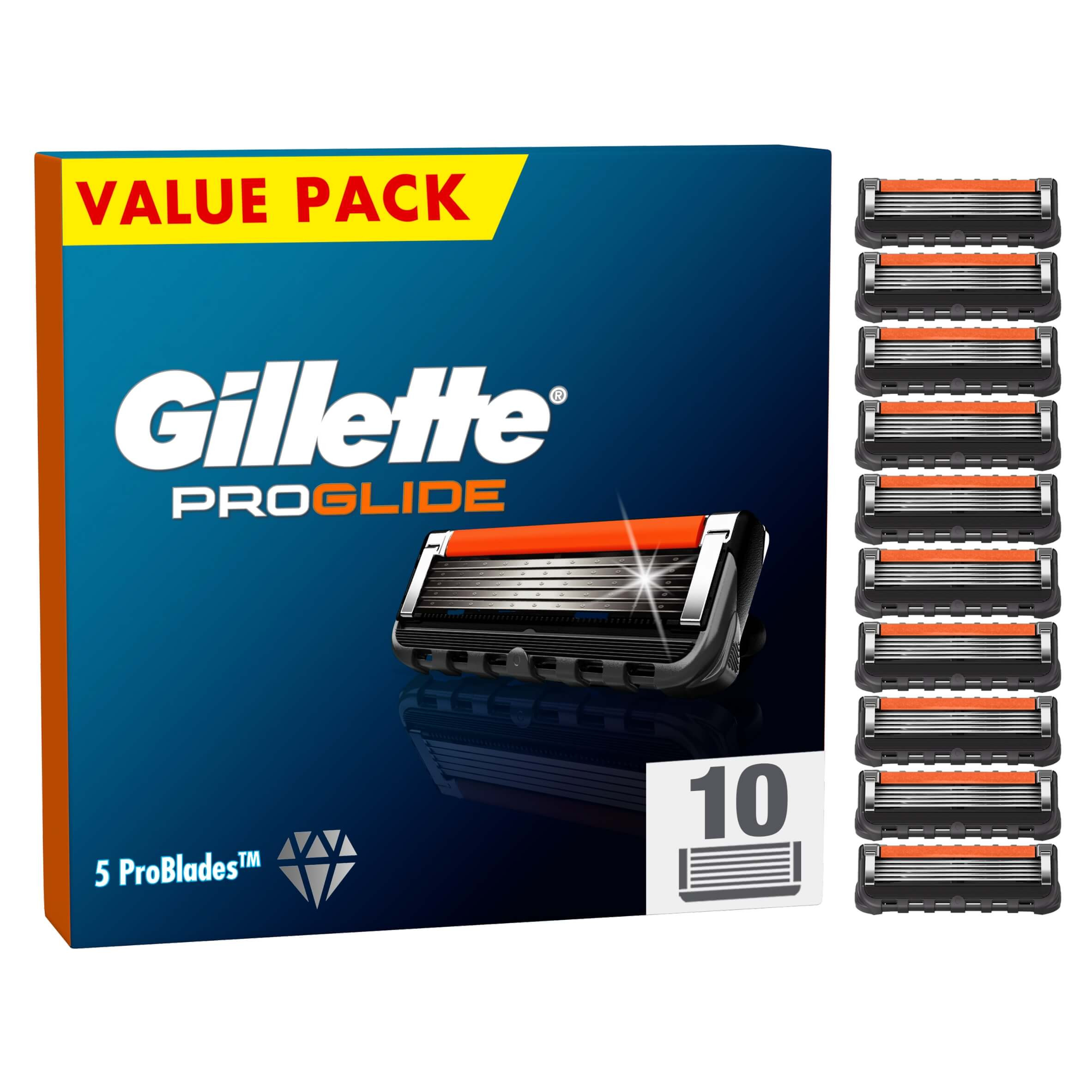 Gillette ProGlide Razor Refills for Men, 10 Razor Blade Refills | Mashco