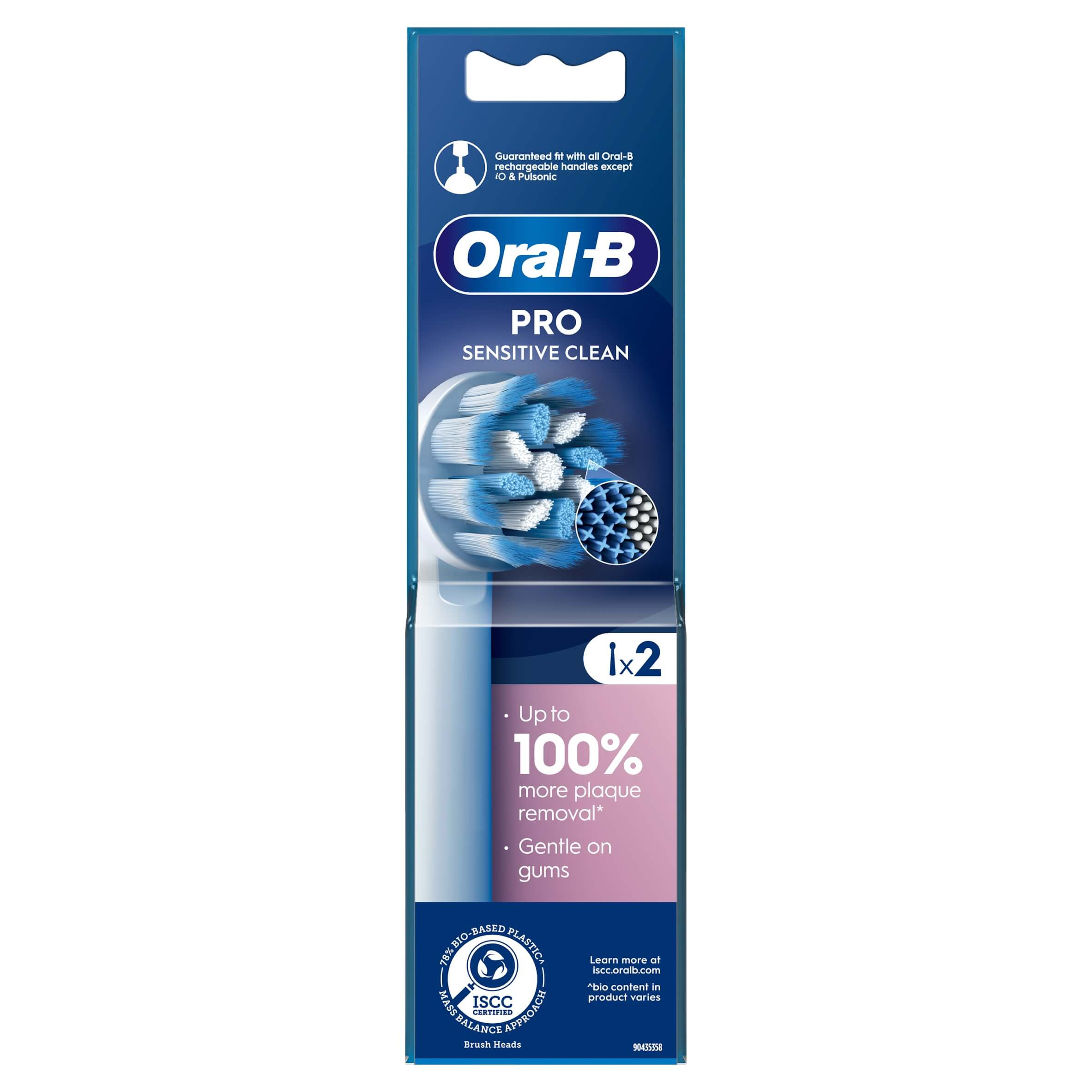 Oral-B Pro Sensitive Clean Toothbrush Heads, 2 Counts | Mashco