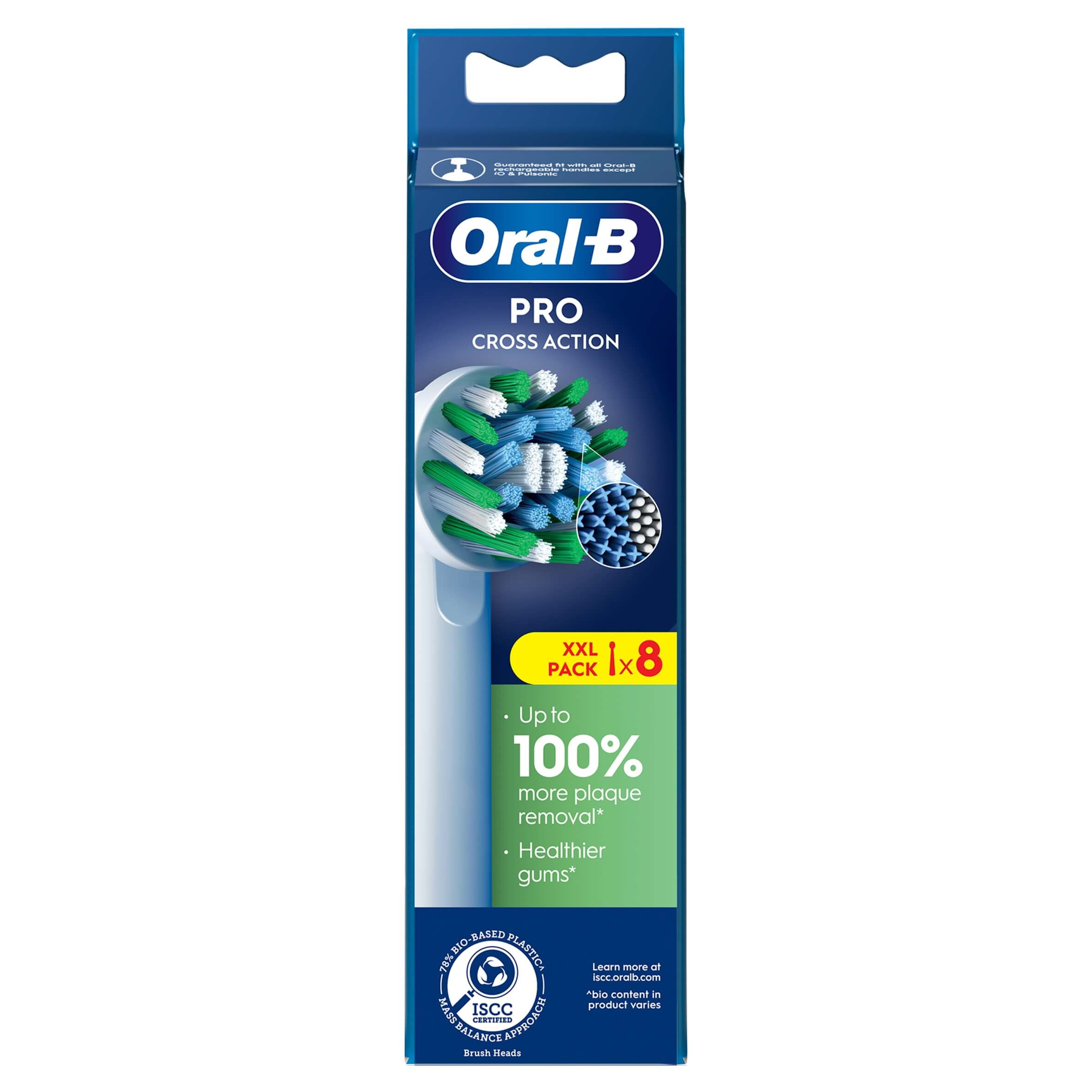 Oral-B Pro Cross Action Toothbrush Heads, 8 Counts | Mashco