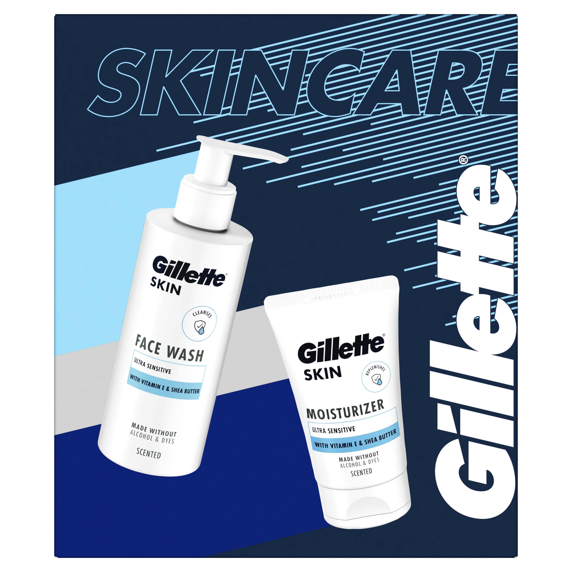Gillette SKIN Gift Set Facewash + Moisturiser | Mashco